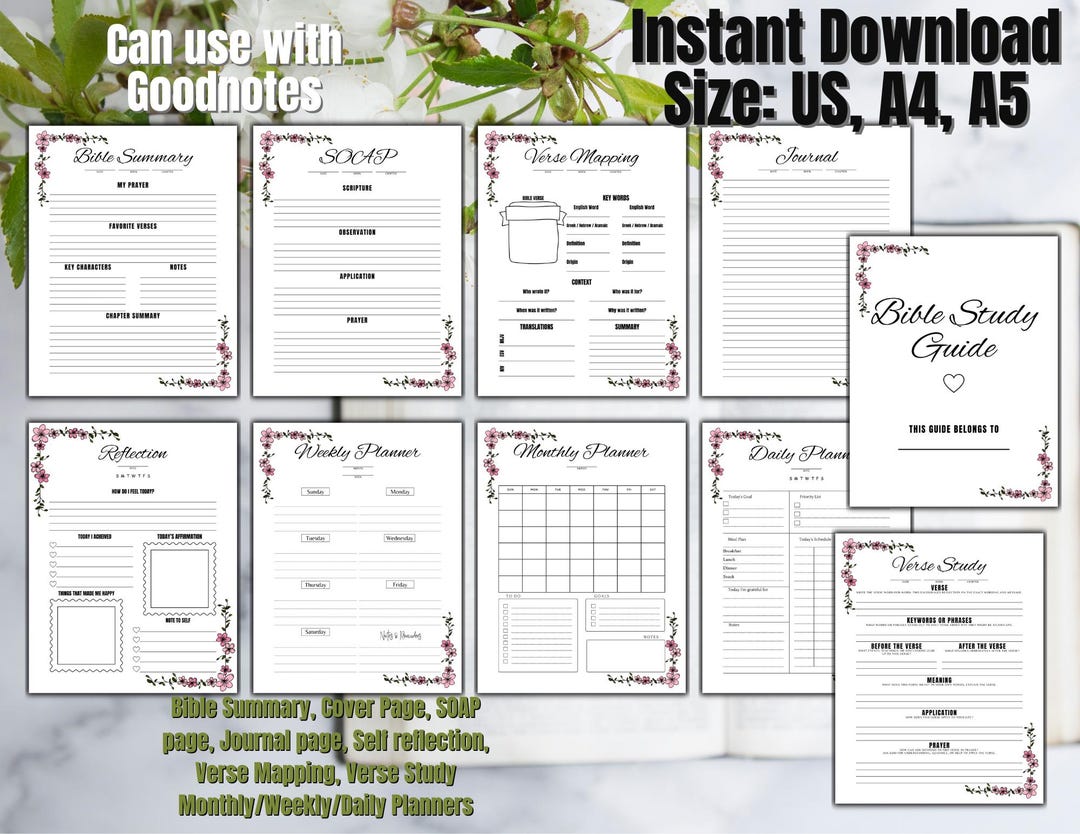 Printable Bible Study Bundle, Verse Mapping Printable Bible Study Guide ...