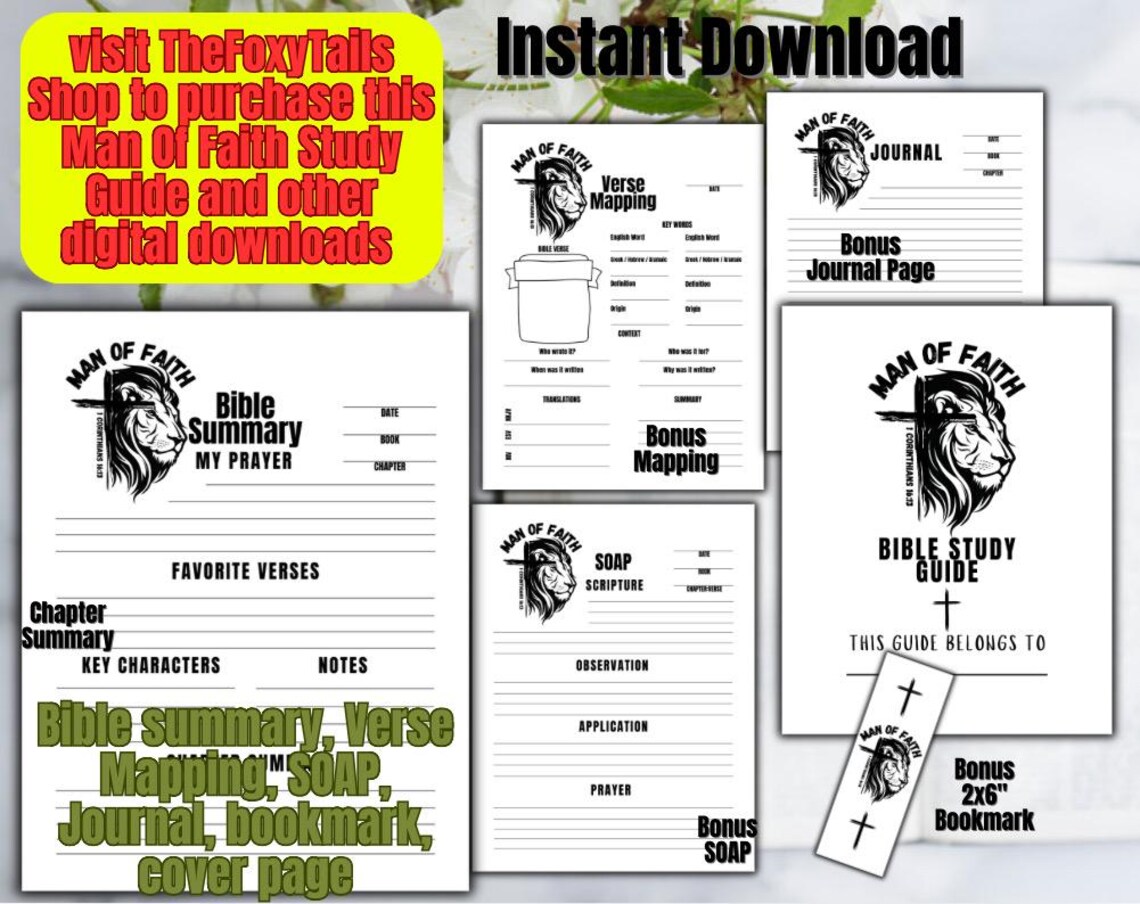 Printable Bible Study Bundle, Verse Mapping Printable Bible Study Guide ...