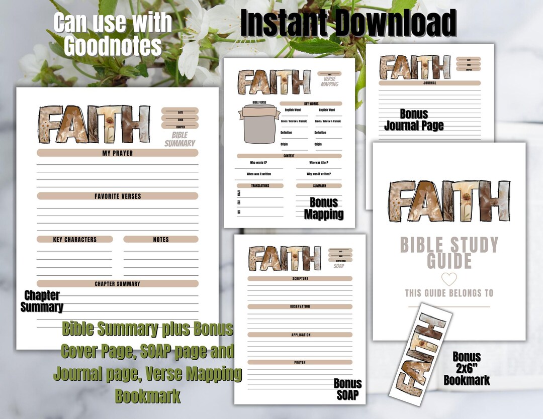 Printable Bible Study Bundle, Verse Mapping Printable Bible Study Guide ...