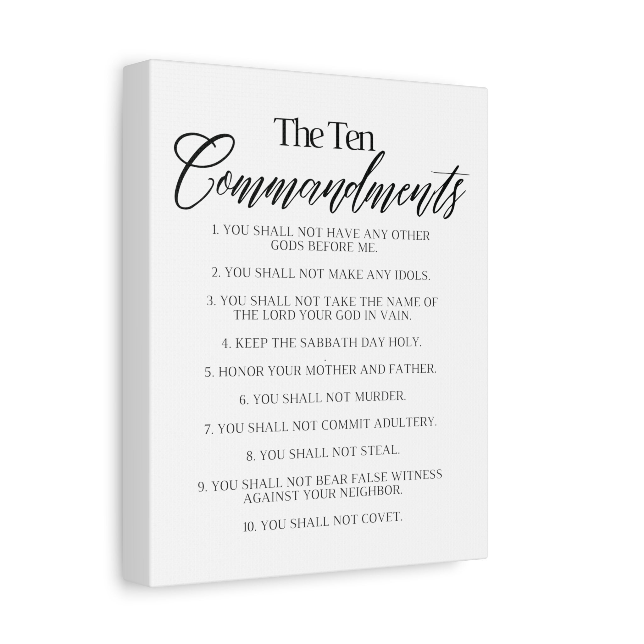 The Ten Commandments, Positive Affirmation Artwork, Uplifting Wall ...