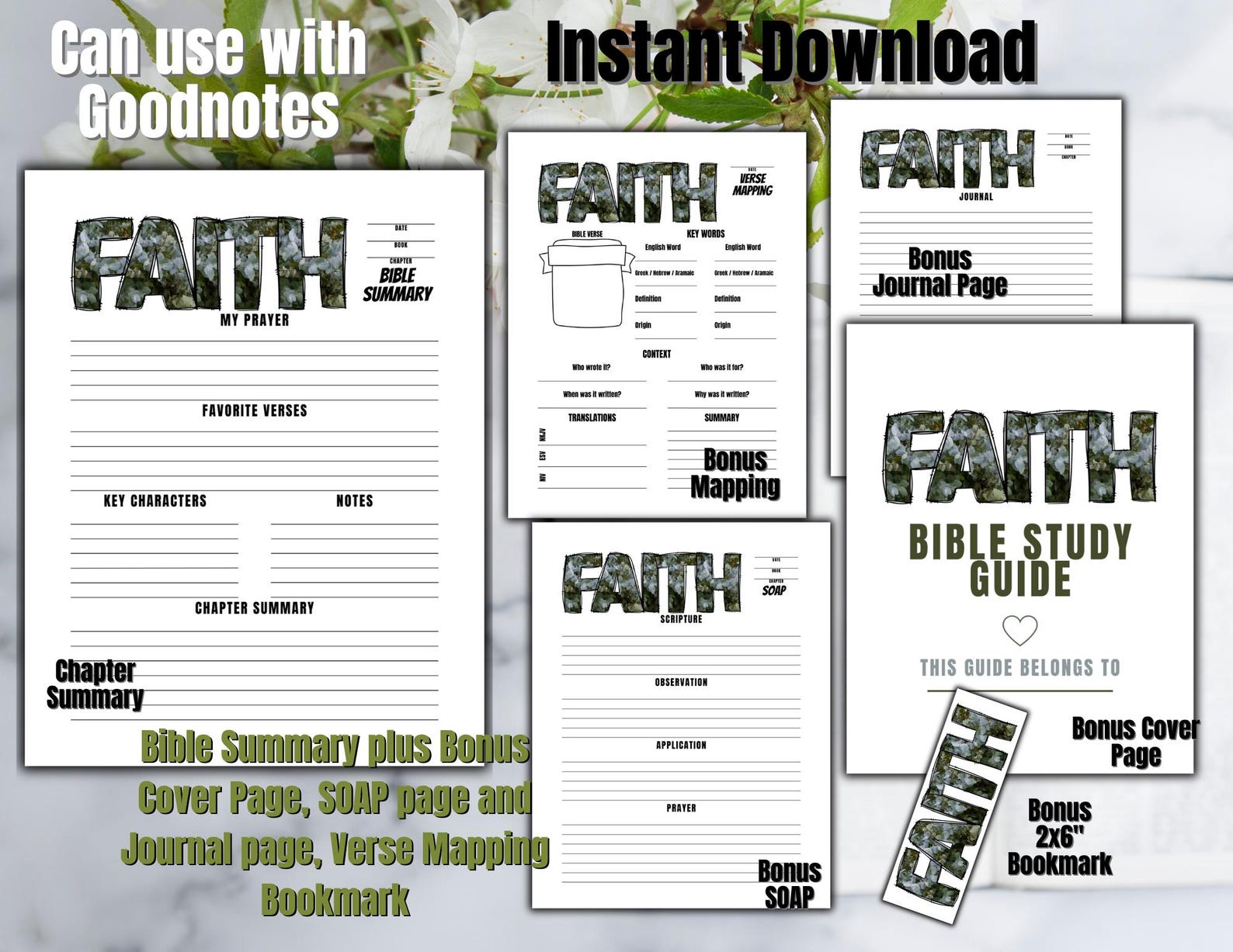Printable Bible Study Bundle, Verse Mapping Printable Bible Study Guide ...