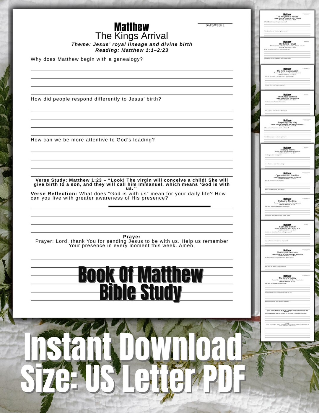 Book of Matthew Bible Study Guide: 12-week Christian Devotional ...