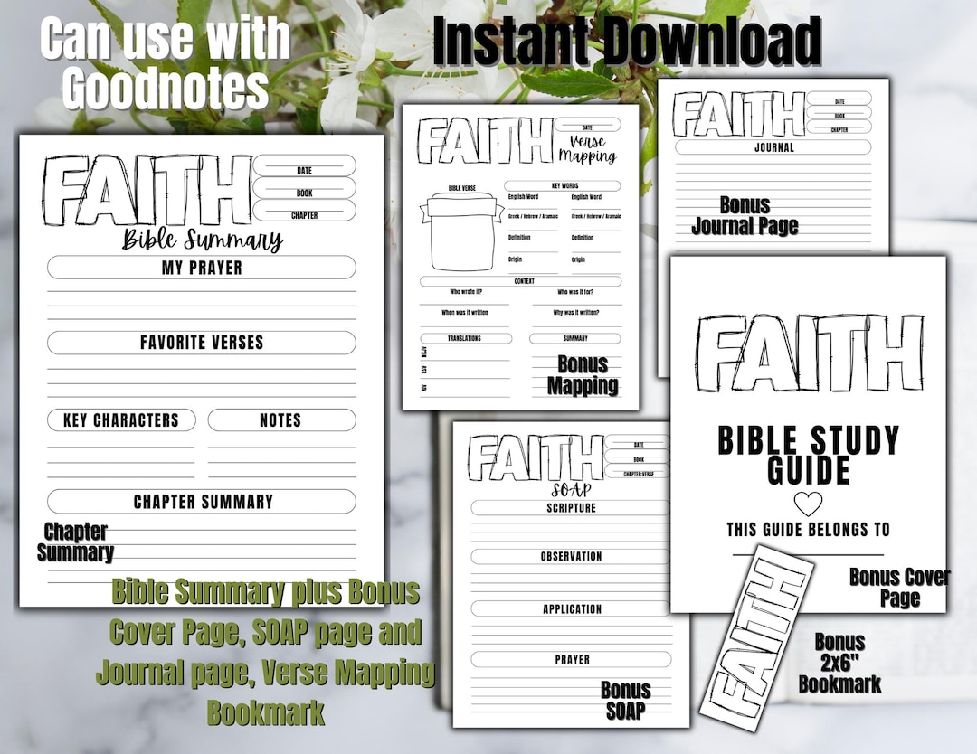 Printable Bible Study Bundle, Verse Mapping Printable Bible Study Guide ...