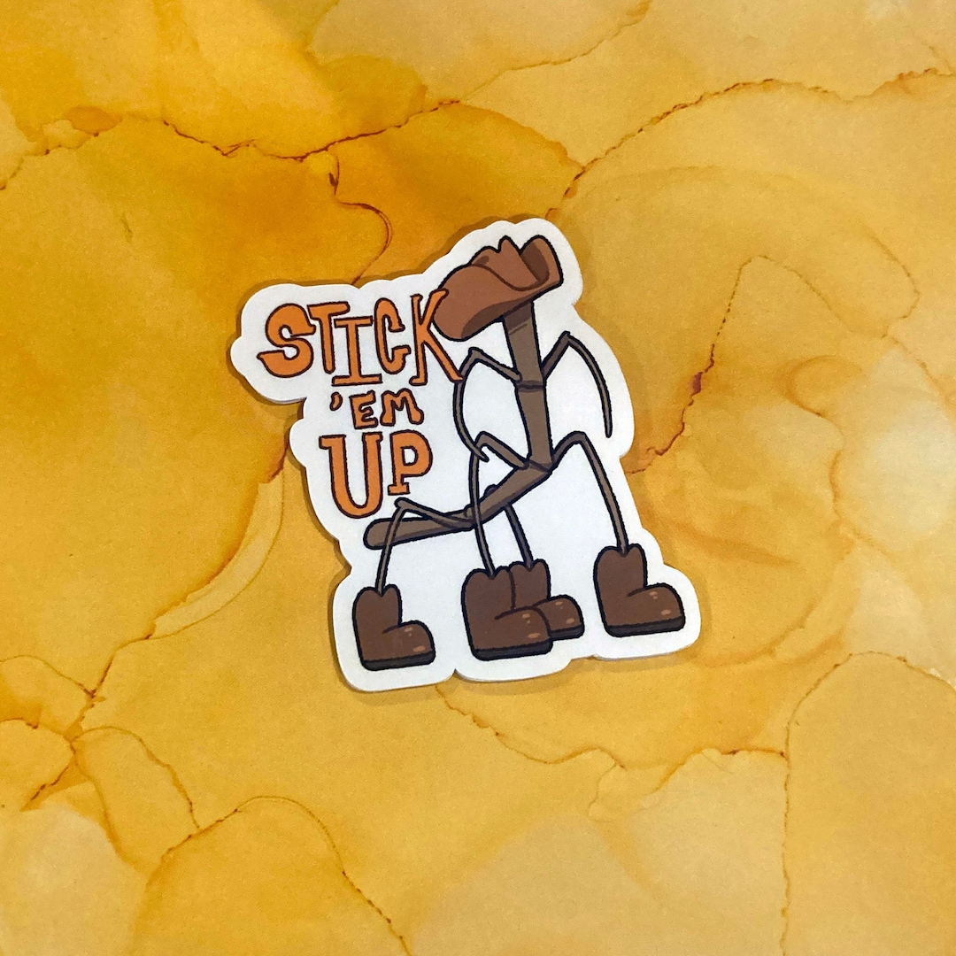 Stick 'em up Funny Western Stick Bug Sticker - Etsy
