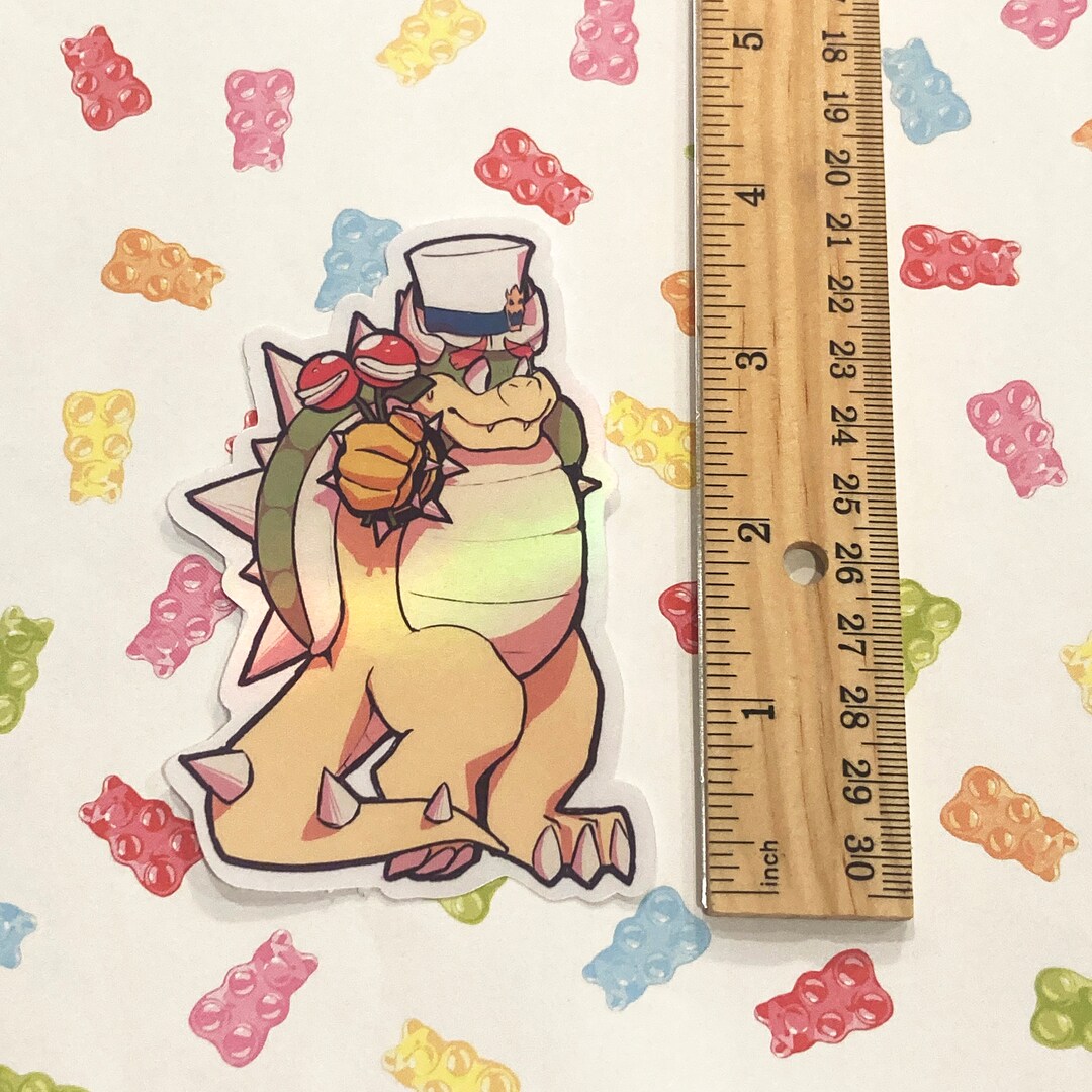 Holographic Bowser and Princess Sticker - Etsy