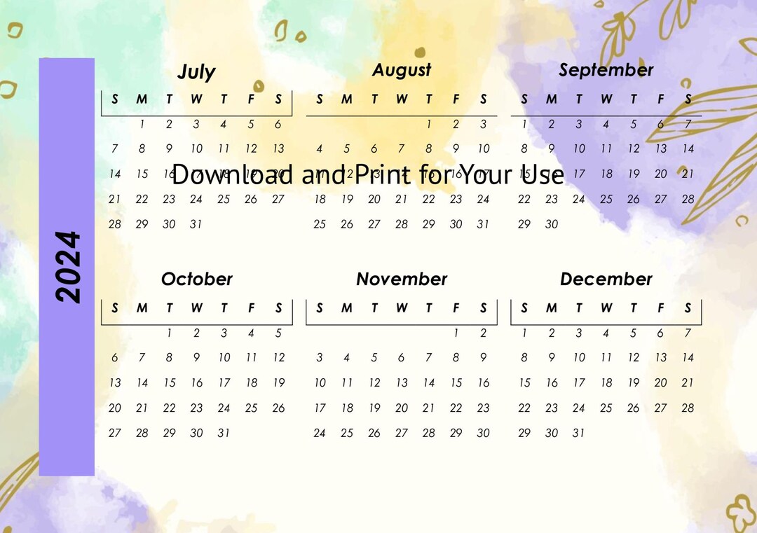 2 Page Mini Calendar 2024 Printable A5 Landscape, Printable Calendar ...