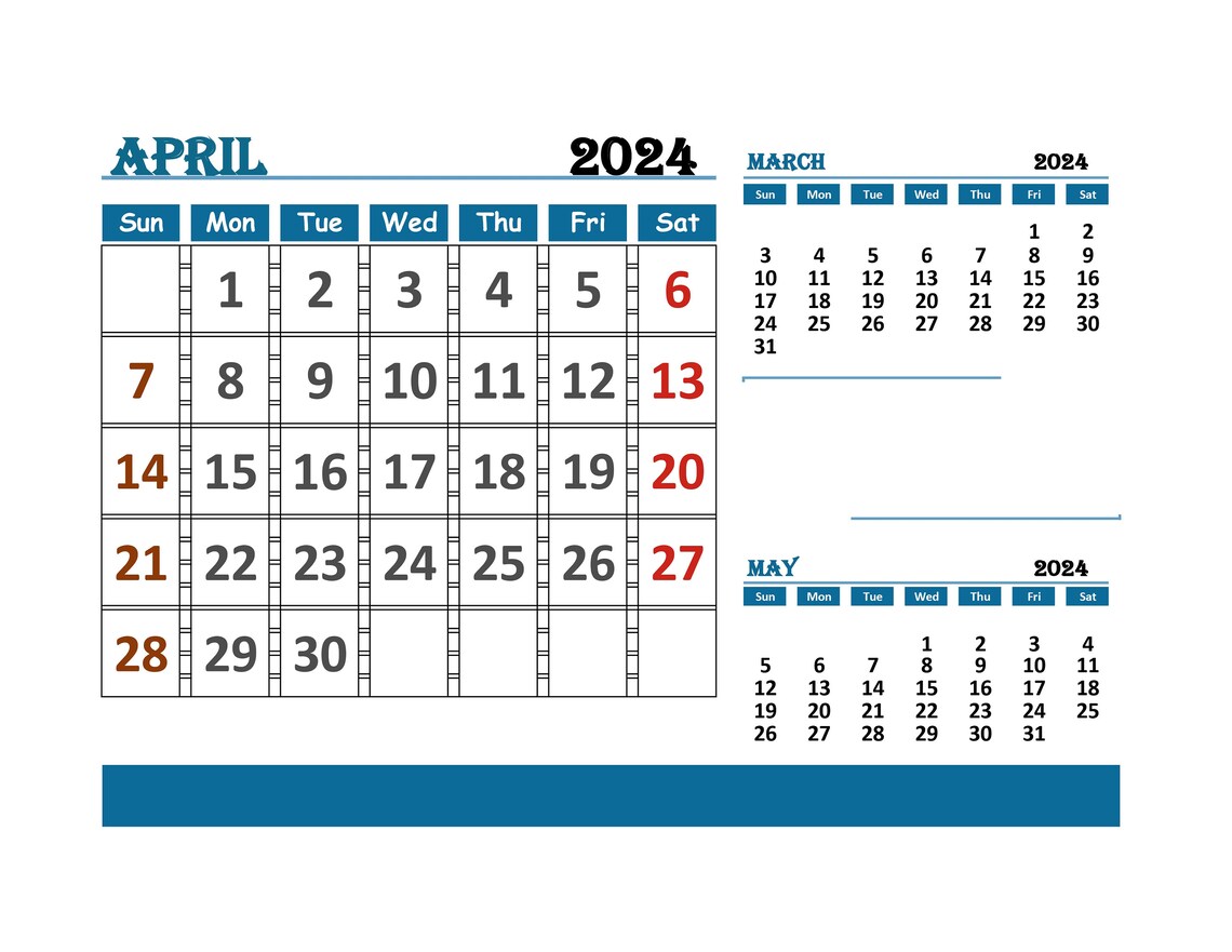 2024 Calendar With US Holidays, A4 Size PDF Calendar, Excel Calendar ...