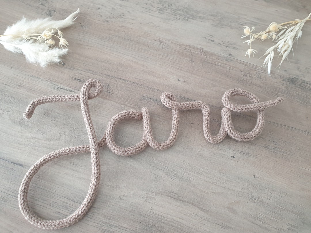Name Tag Personalized Lettering Wire Name Knit Name Door - Etsy