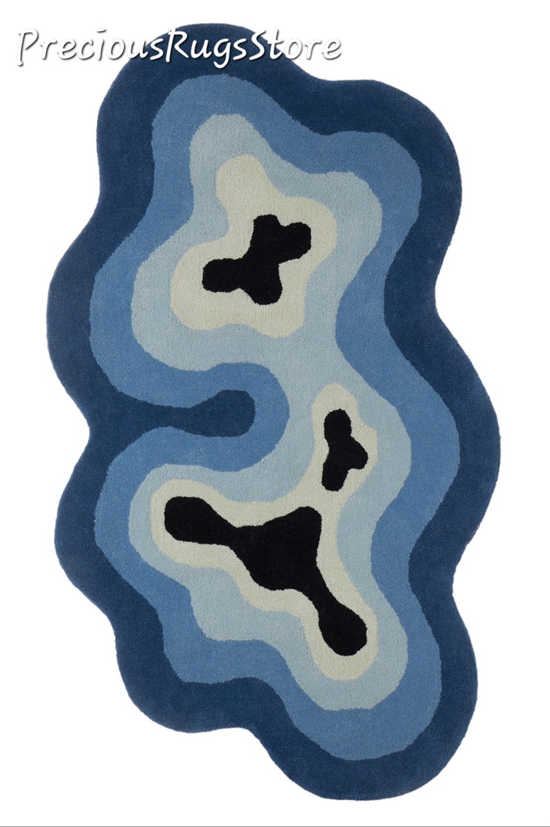 Amoeba the Bur Rug Irregular Shaped Beige Hand-tufted 100% Wool Area ...