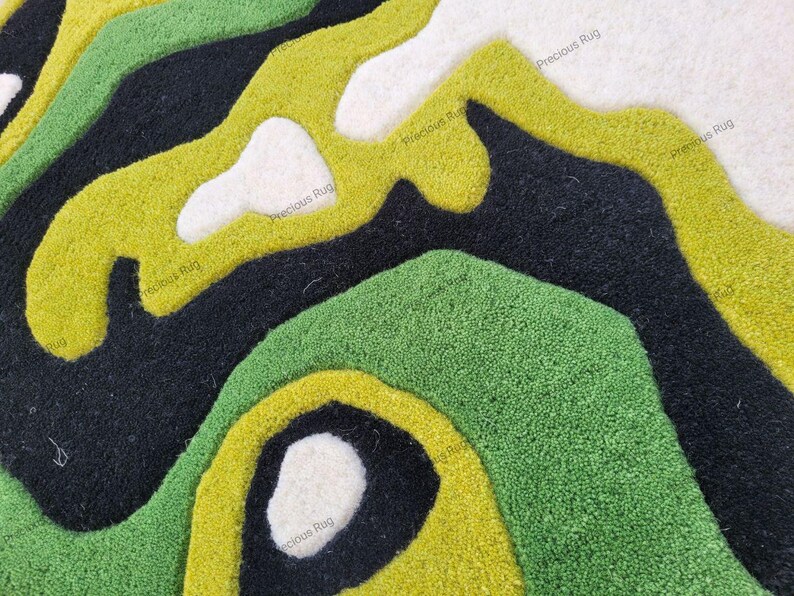 Irregular Amoeba Shaped Rug green Moss / Custom Rug, Fluffy & Soft ...