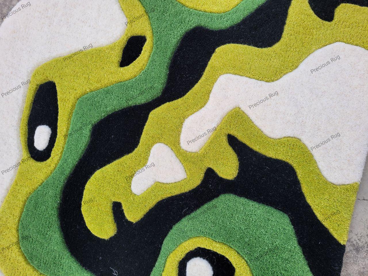 Irregular Amoeba Shaped Rug green Moss / Custom Rug, Fluffy & Soft ...