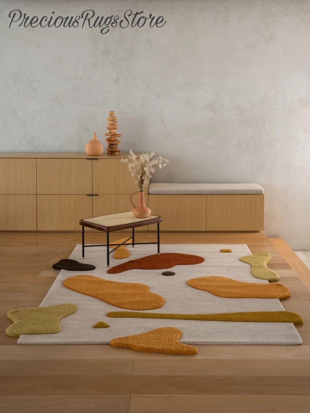 Irregular Shape Tufted Rugs 4x6, 5x7, 5x8, 6x8, 6x9 Wool Area Rug Floor ...