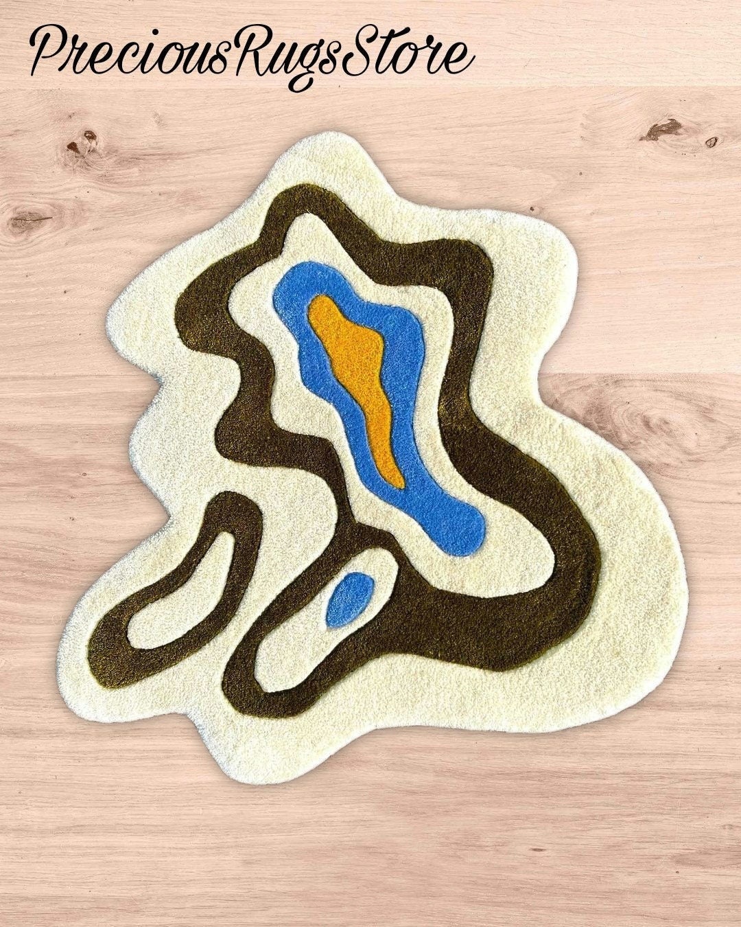 Irregular Amoeba Shaped Rug (the Wavy Rug) Hand-tufted 100% Wool | 5x8 ...