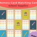 SCHOOL SUPPLIES • 16 Memory Matching Game Cards • Pairs Concentration Flashcards PDF Printable ...