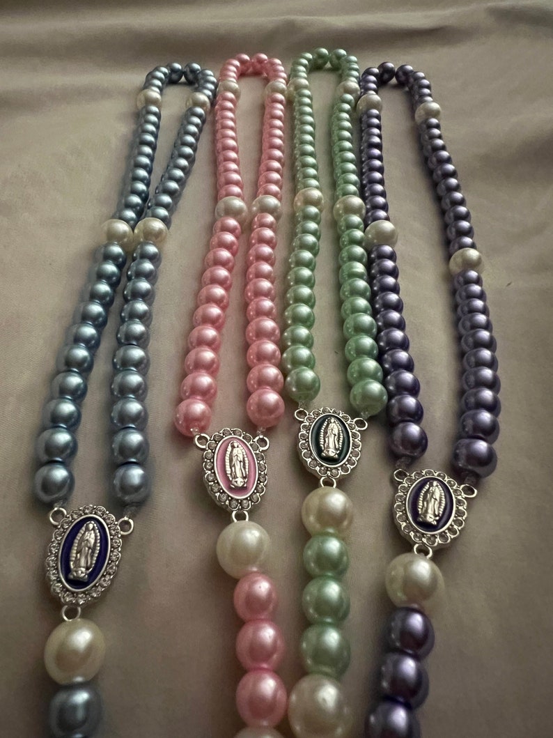 Colorful Pearl Beads Rosary - Etsy
