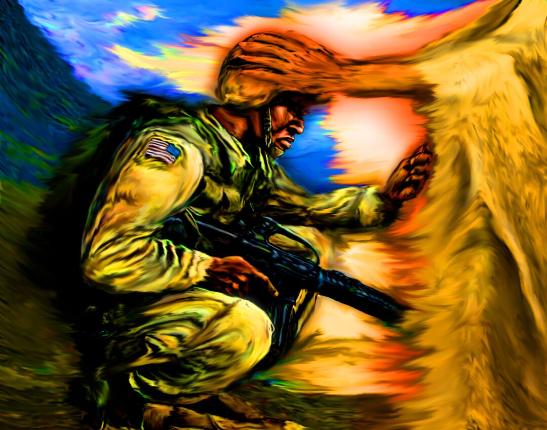 11x17 Print Jesus Blessing a Soldier - Etsy