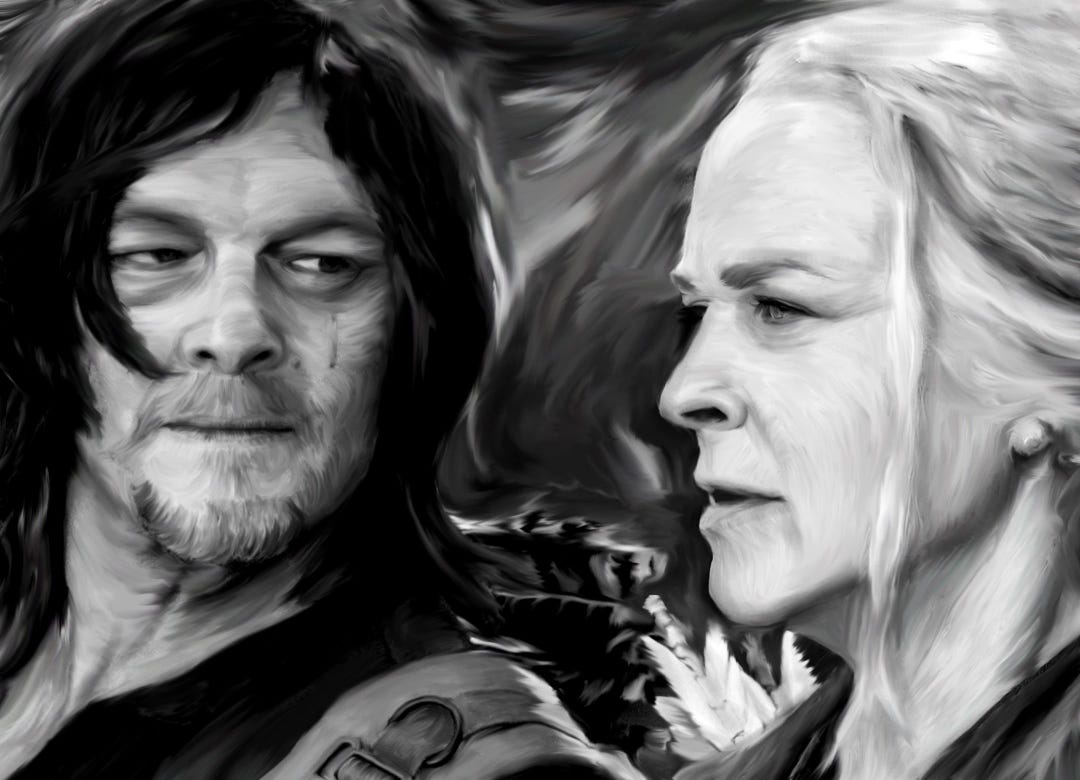 Daryl and Daryl B/W Painting 11x14 Matted Print - Early Order: Buy 1 ...