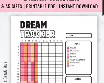 Printable Dream Tracker Template / Digital Dream Tracker / Digital ...