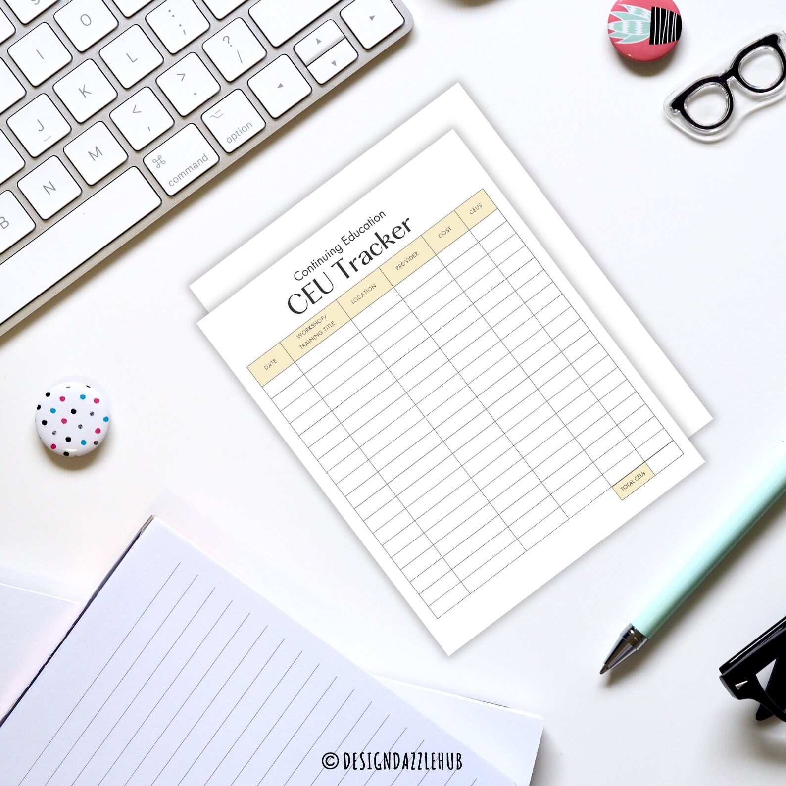 CEU Tracker | CEU Log | Continuing Education | CEU Worksheet ...