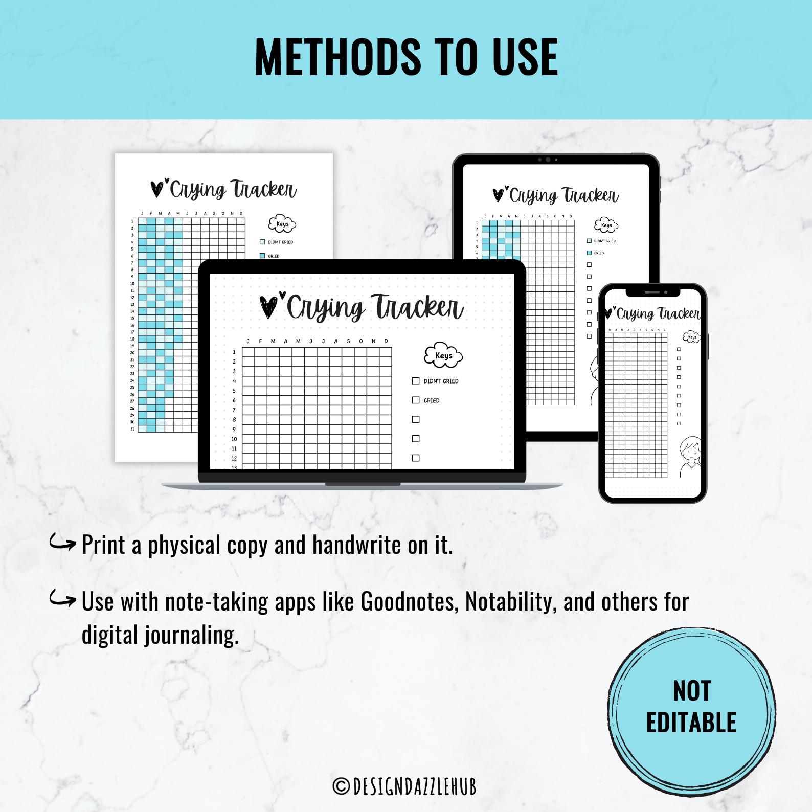 Crying Tracker Printable: Mood & Emotion Log (digital Download) - Etsy