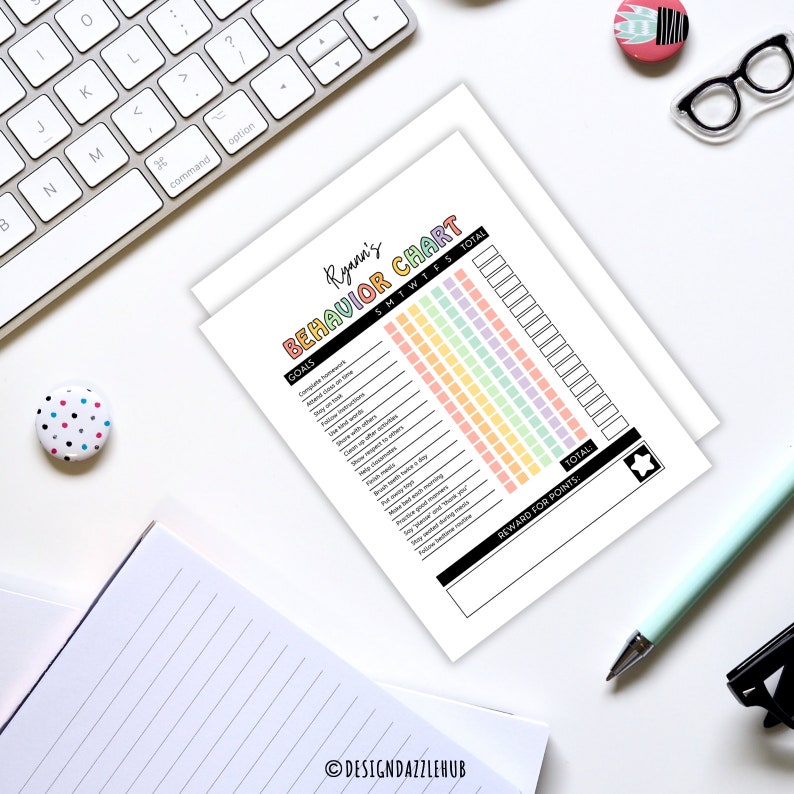 Behavior and Chore Chart for Kids Printable | Daily Good Behavior ...