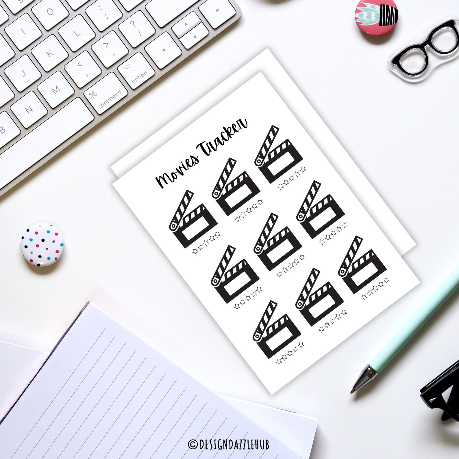Printable Movies Tracker Bullet Journal | Movie Tracker Sheets | Movie ...