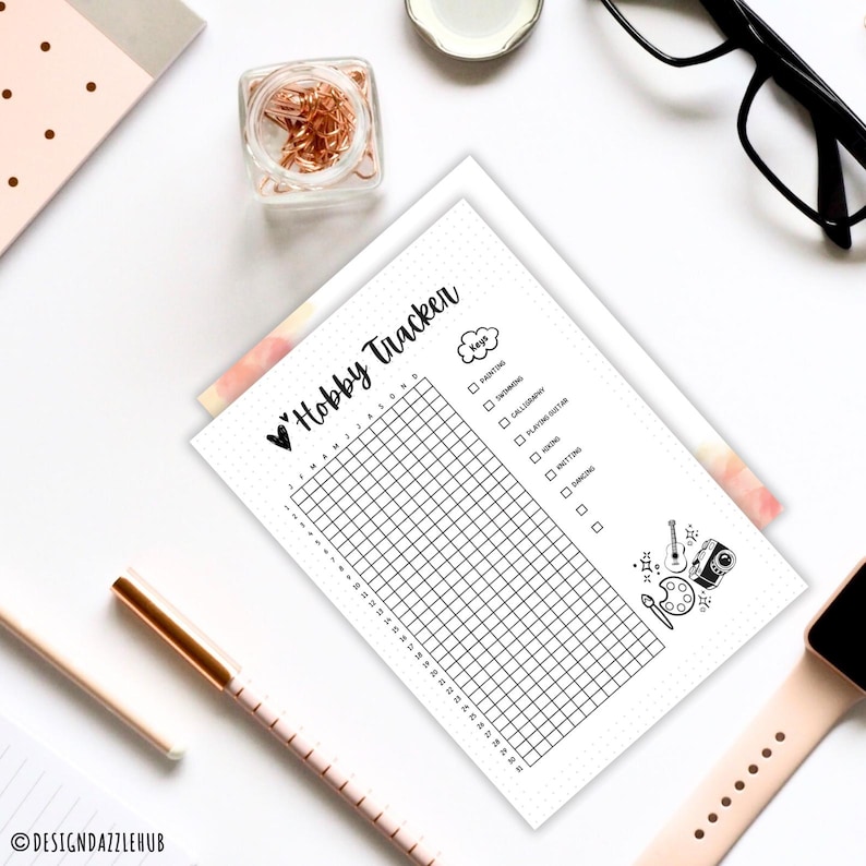Hobby Tracker Printable | Hobby Journal | Planner Page | Fun Tracker ...