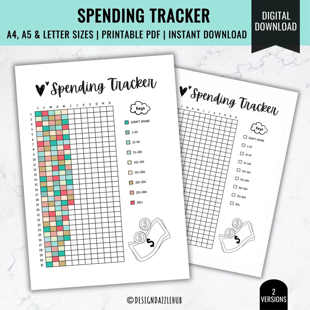 Spending Tracker Printable: Daily Expense Log (digital Download) - Etsy