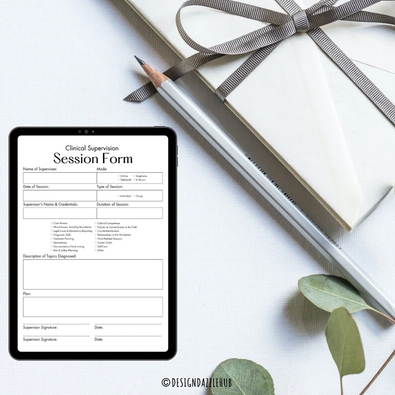 Clinical Supervision Form & Hours Log: Therapist Template (PDF) - Etsy