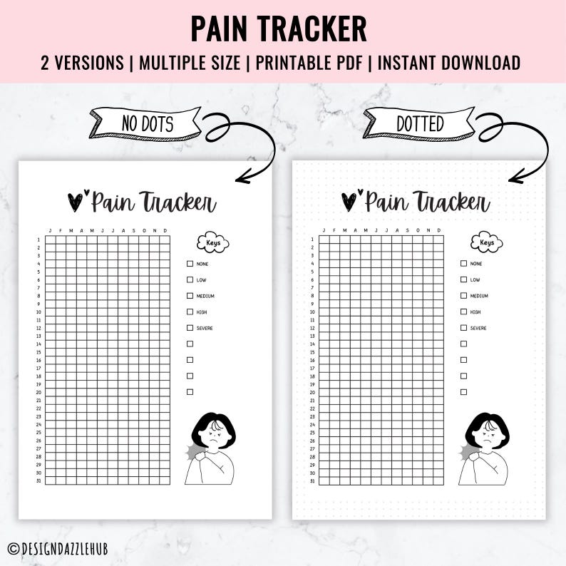 Printable Pain Tracker: Health Journal Page (digital Download) - Etsy