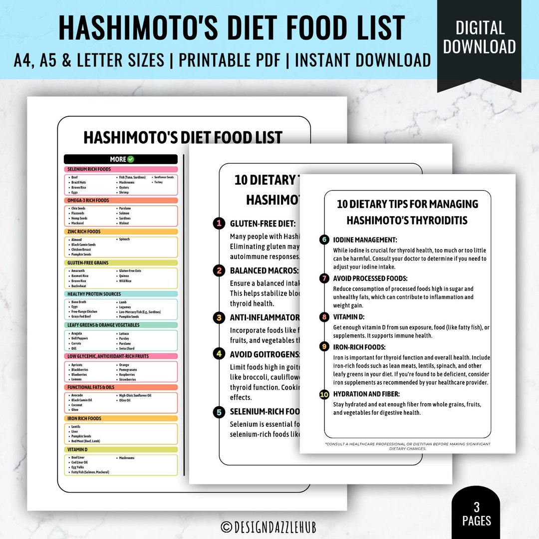 Hashimoto's Diet Food List: Gluten-free Guide (PDF Download) - Etsy