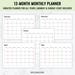 Printable Colorful Undated Monthly Calendar | Monday & Sunday Start ...