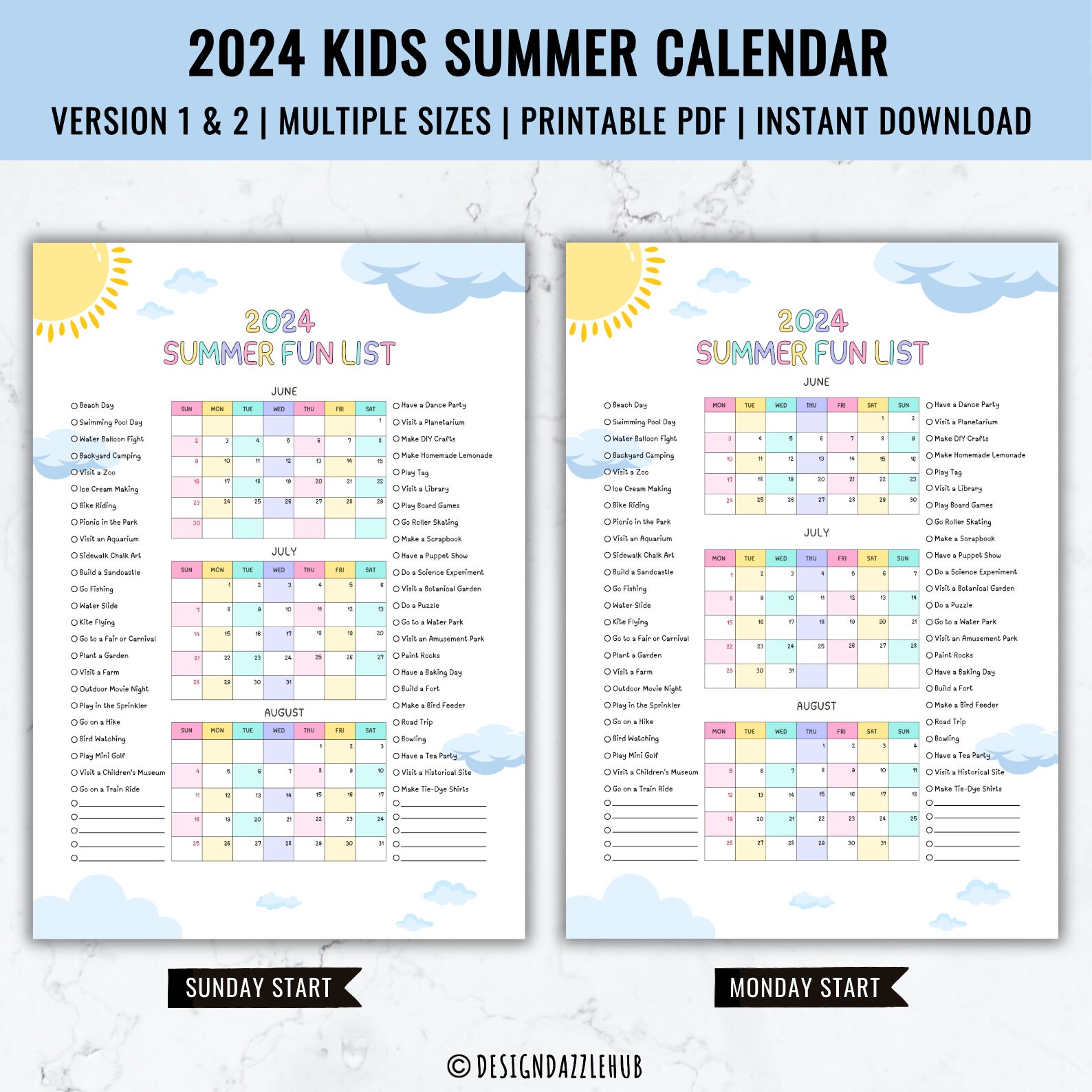 Organize a Fun-filled Summer With Your Kids | 2024 Wall Calendar for ...