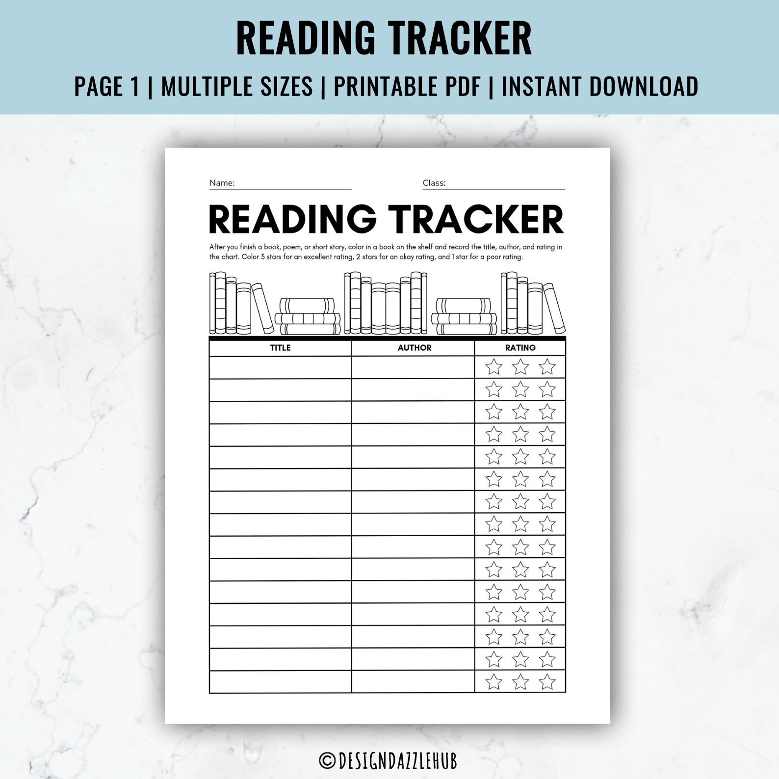 Bookshelf Reading Tracker | Reading Log | Book Journal Page | Daily ...