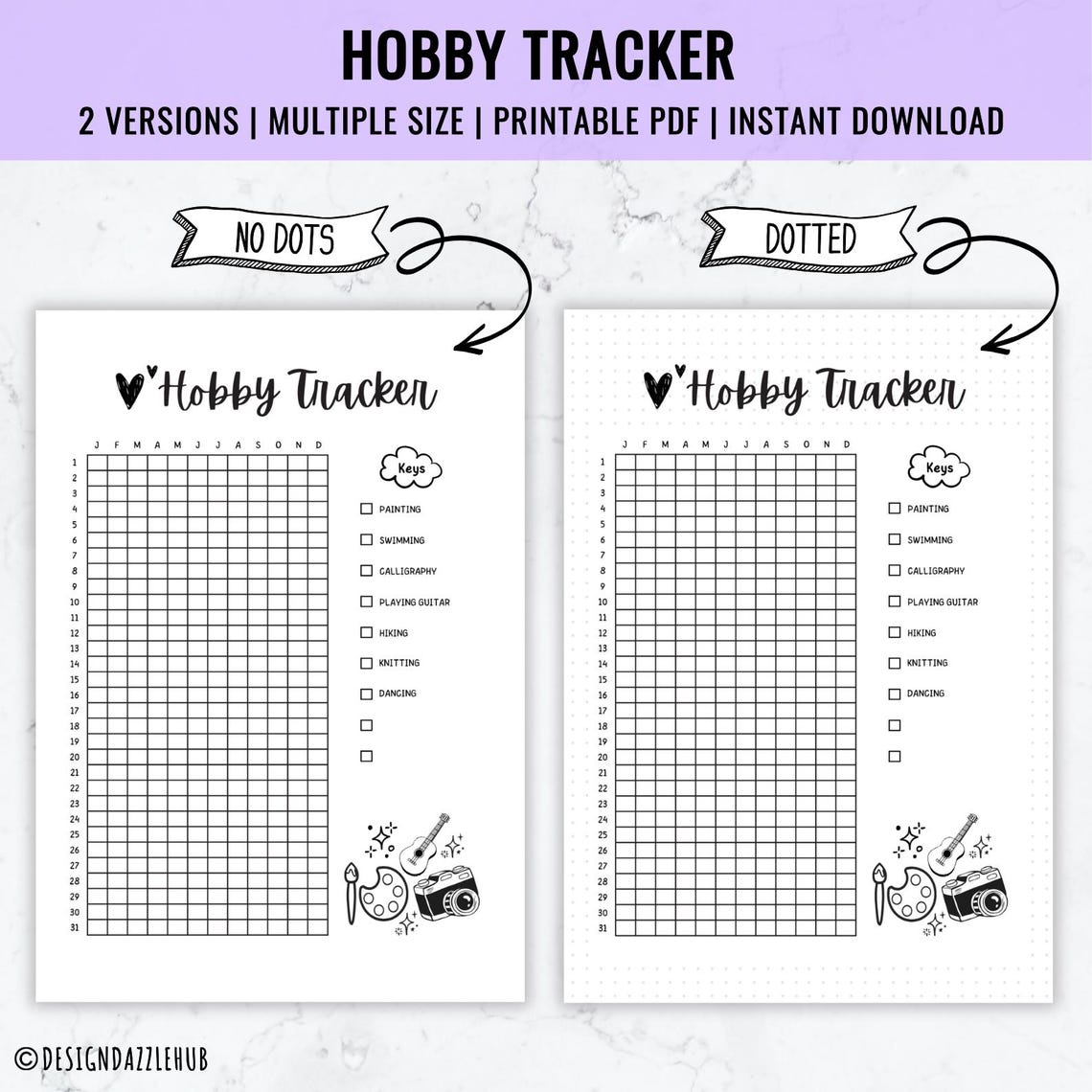 Hobby Tracker Printable | Hobby Journal | Planner Page | Fun Tracker ...