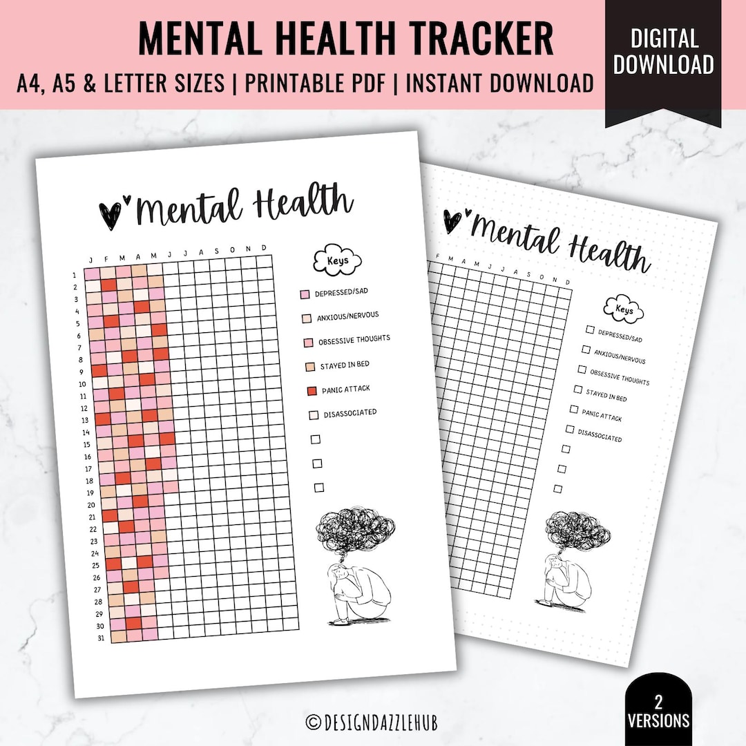 Mental Health Tracker Printable: Daily Symptom Log (PDF) - Etsy UK