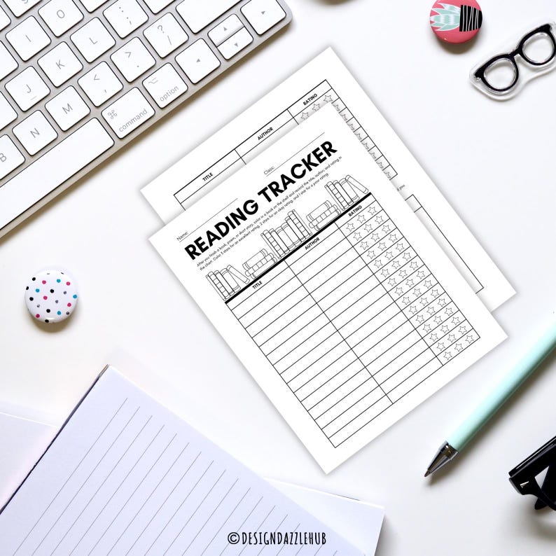 Bookshelf Reading Tracker | Reading Log | Book Journal Page | Daily ...