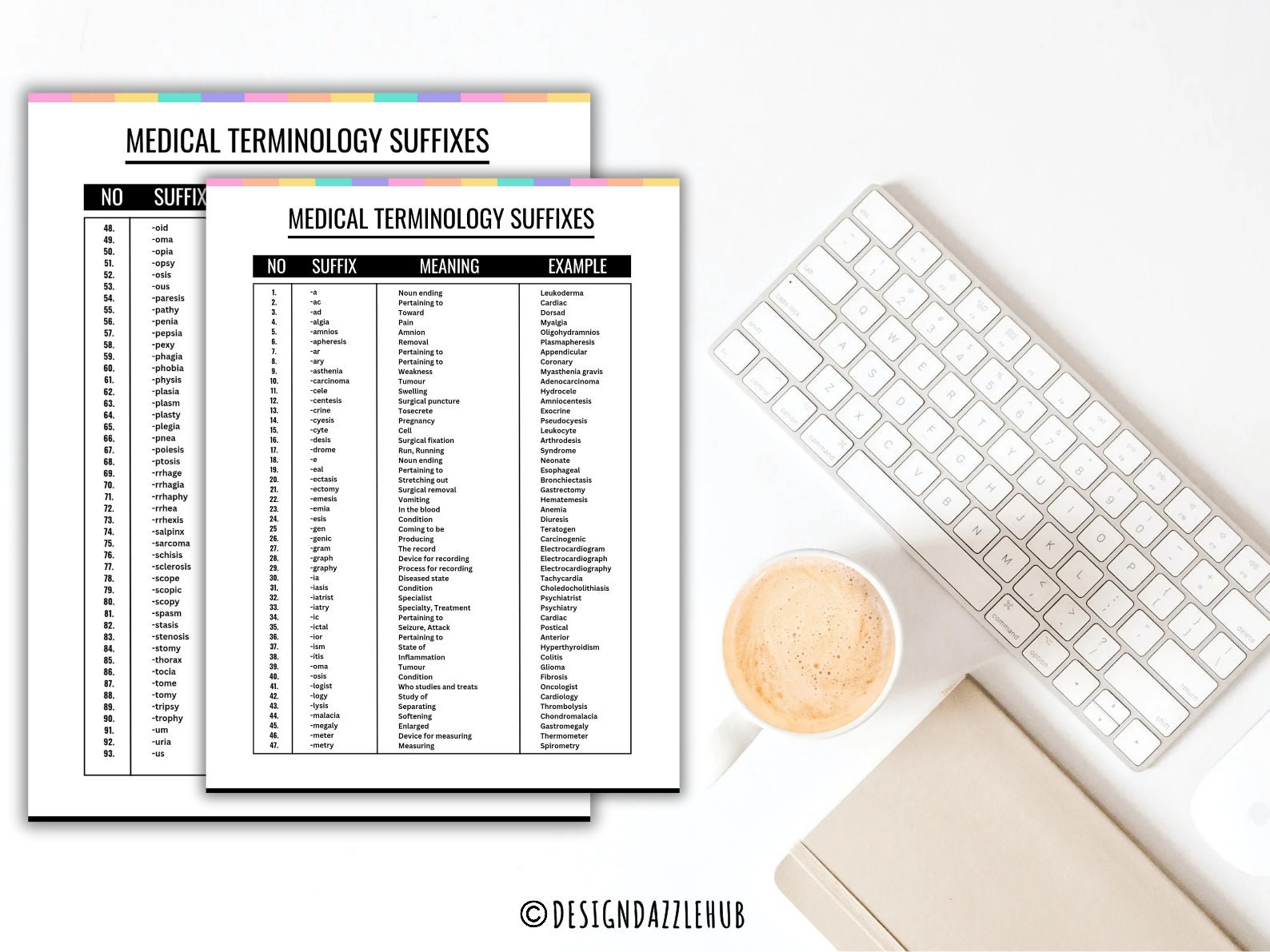 Medical Terminology Prefixes & Suffixes: Nursing Study Sheets (PDF) - Etsy