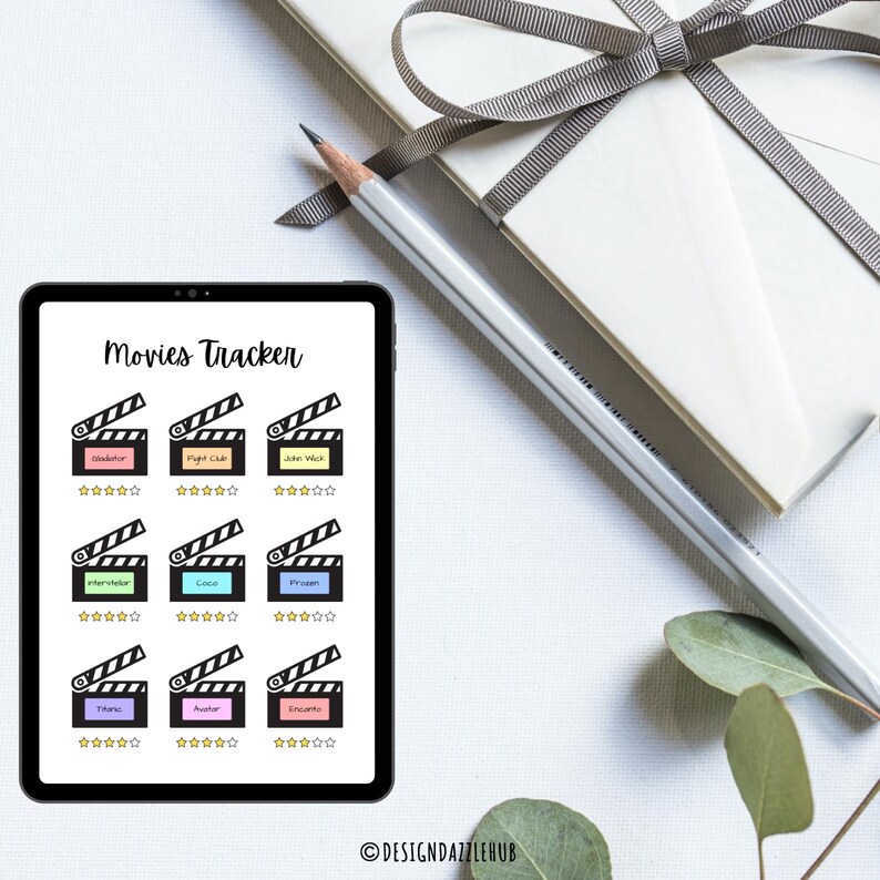 Printable Movies Tracker Bullet Journal | Movie Tracker Sheets | Movie ...