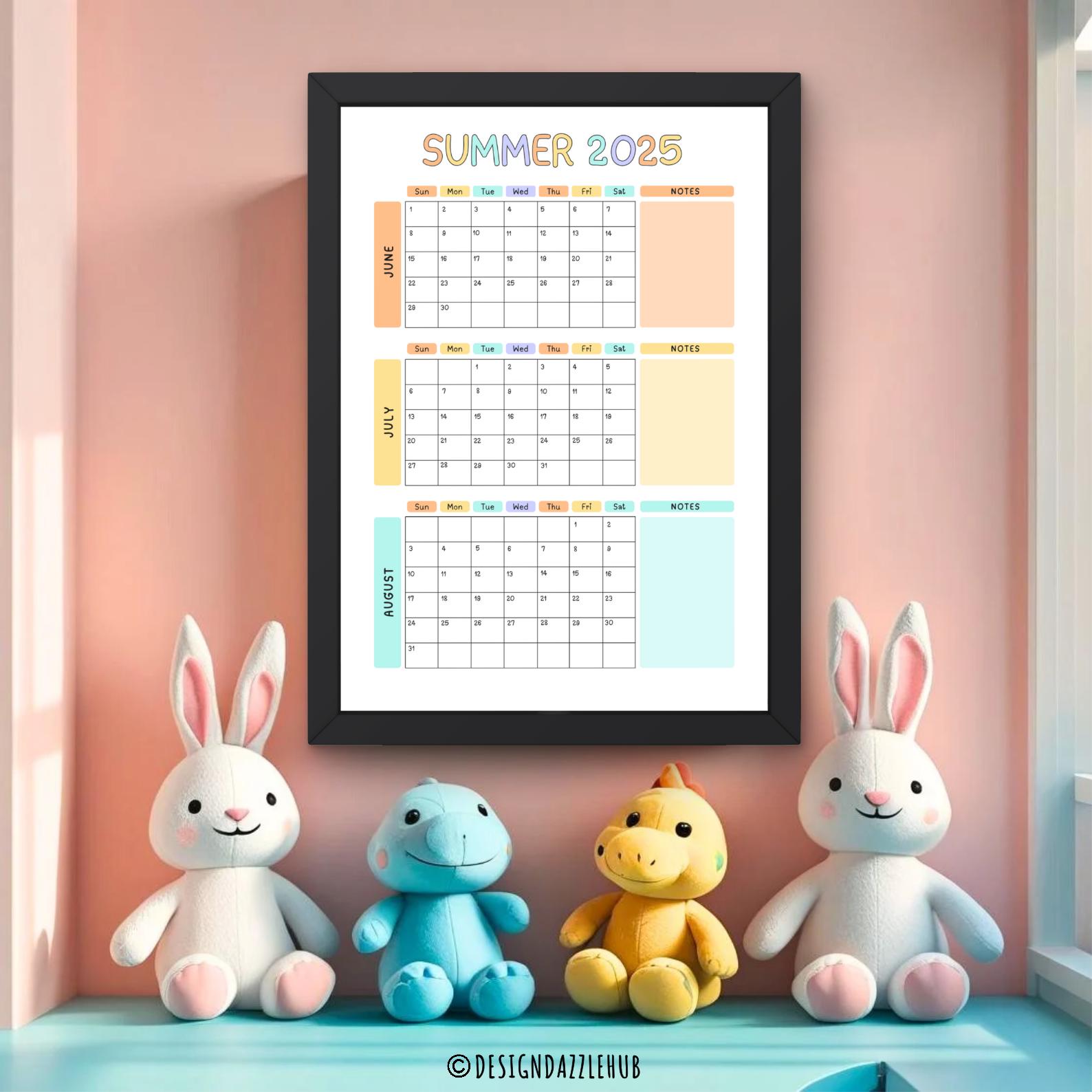 Summer 2024 Calendar Poster: Kids Activity Planner (digital Download ...