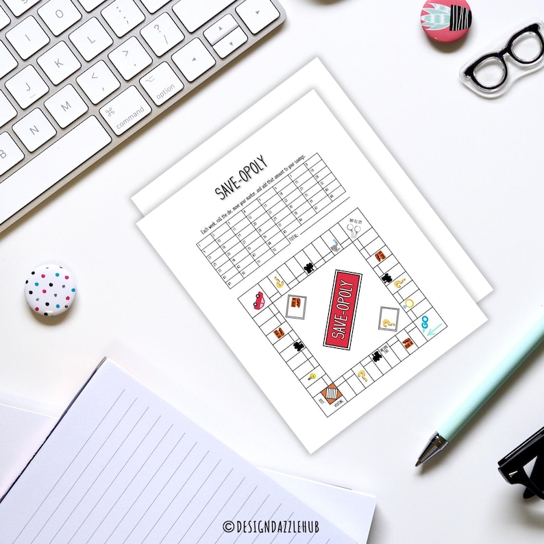 Printable Savings Game | Savings Tracker | Savings Goal | Budgeting ...