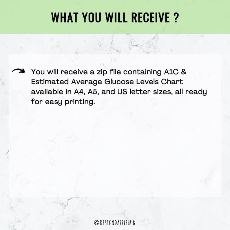 A1C & Estimated Glucose Level Chart: Diabetes Tracker (digital Download ...
