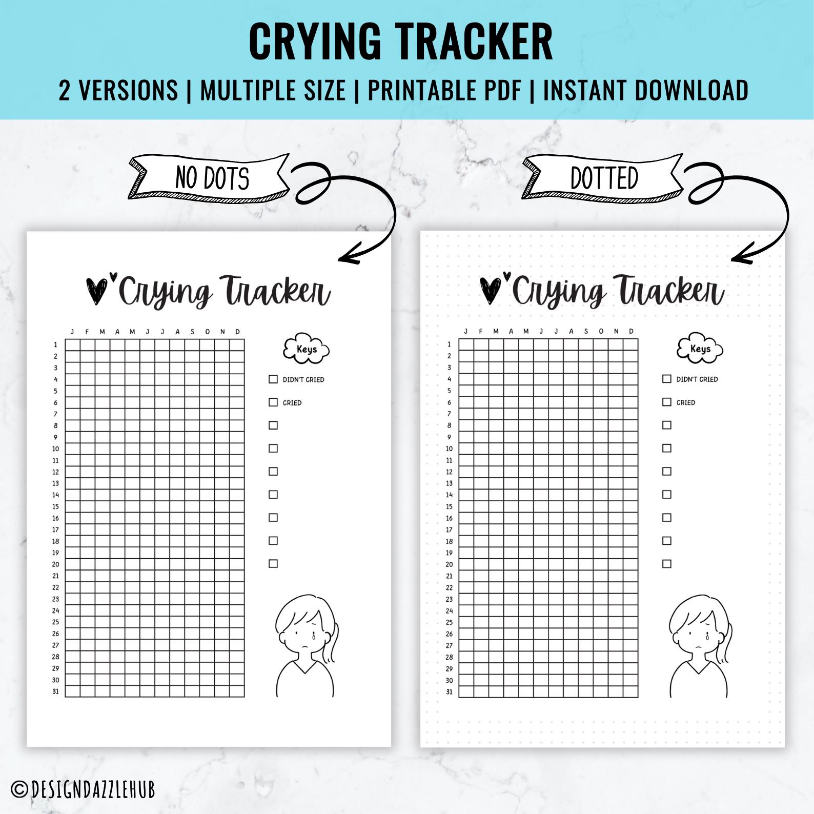 Crying Tracker Printable: Mood & Emotion Log (digital Download) - Etsy