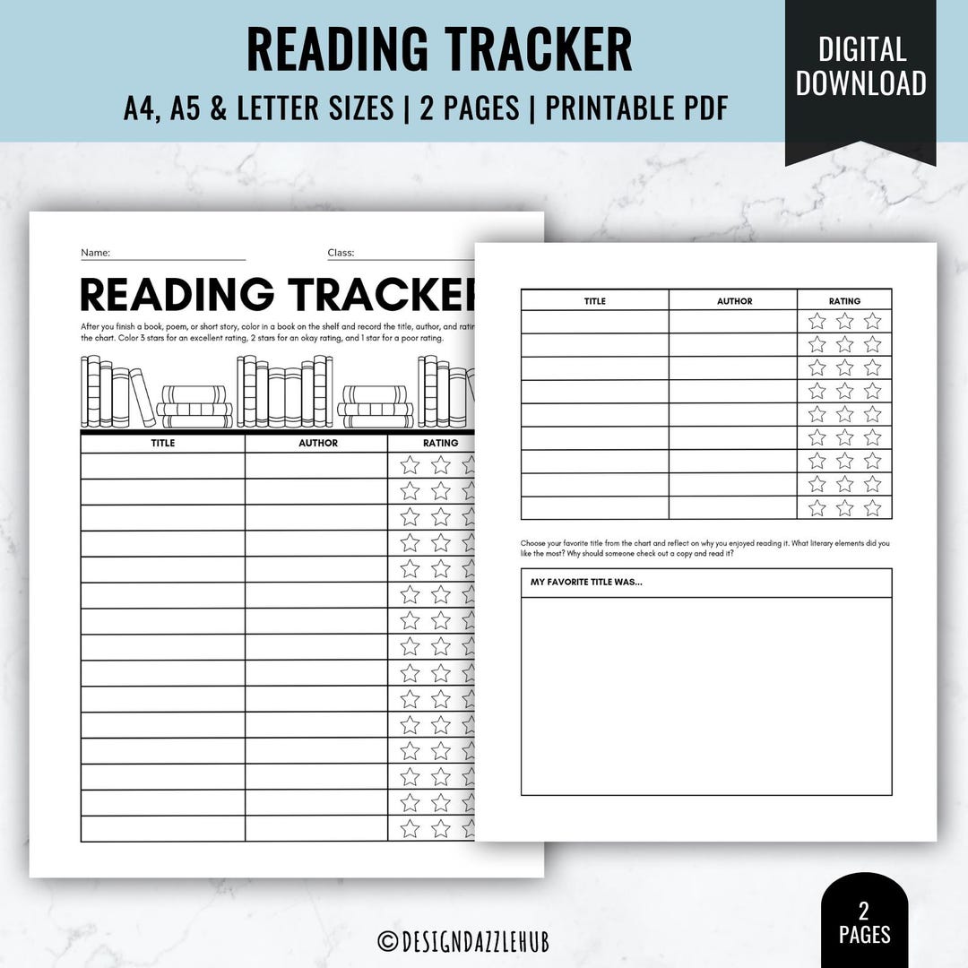 Bookshelf Reading Tracker | Reading Log | Book Journal Page | Daily ...