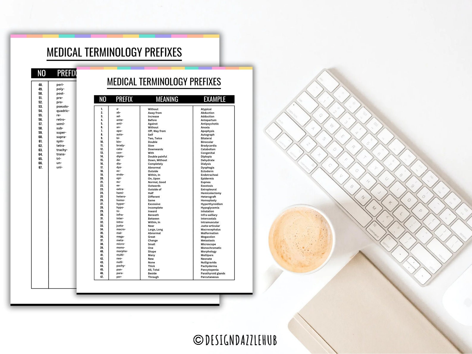 Medical Terminology Prefixes & Suffixes: Nursing Study Sheets (PDF) - Etsy