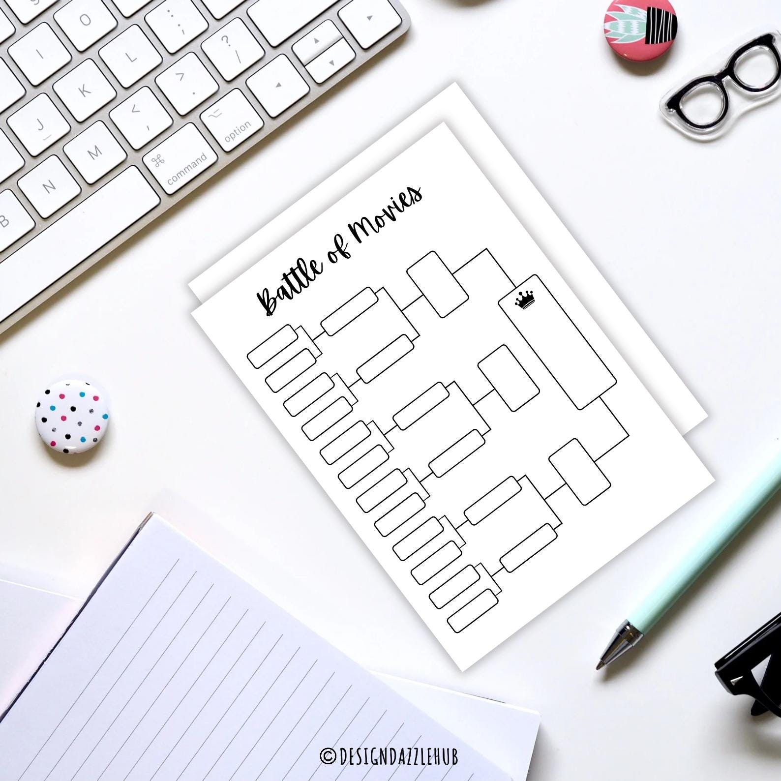 Battle of Movies Template: Printable Movie Night Challenge (PDF) - Etsy