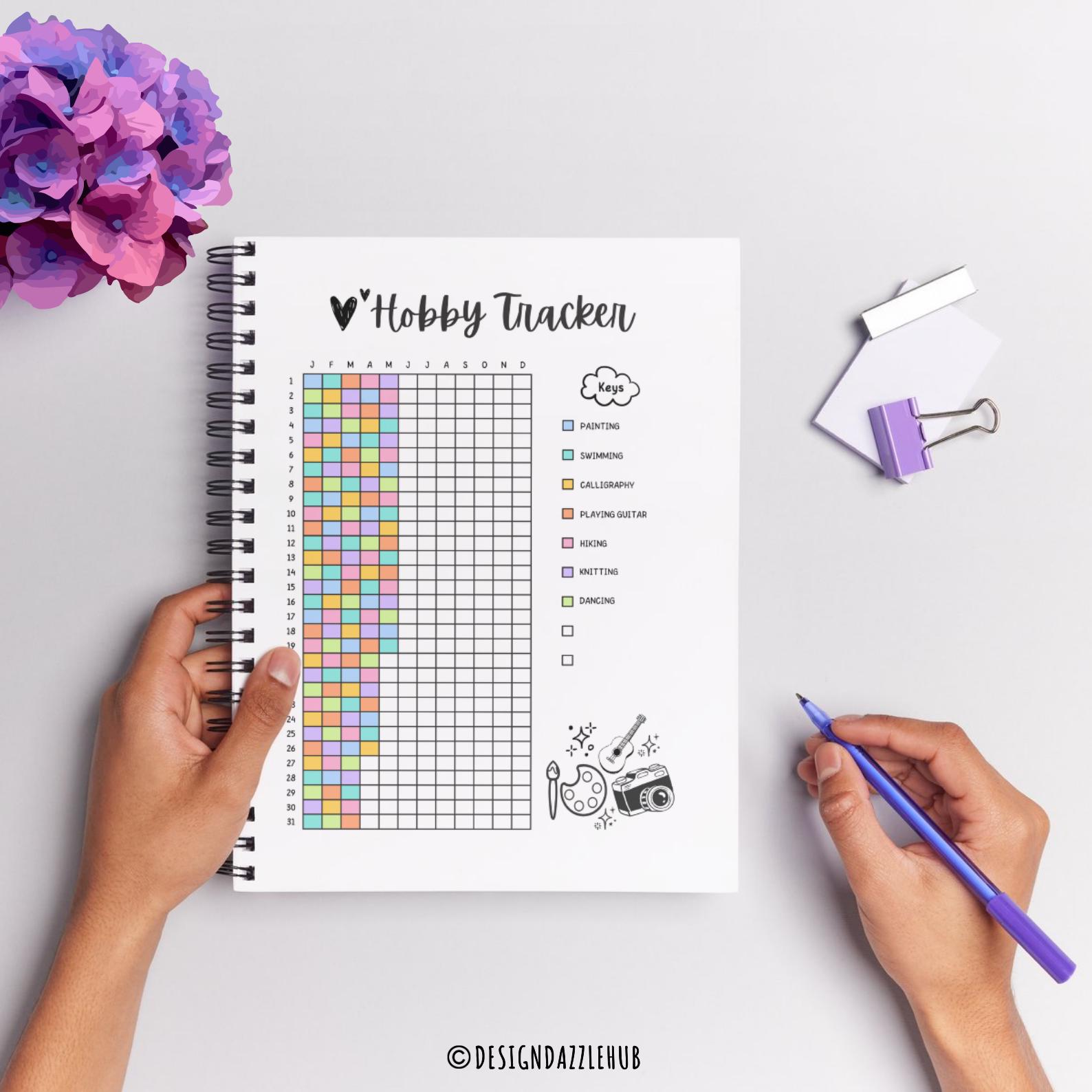 Hobby Tracker Printable | Hobby Journal | Planner Page | Fun Tracker ...