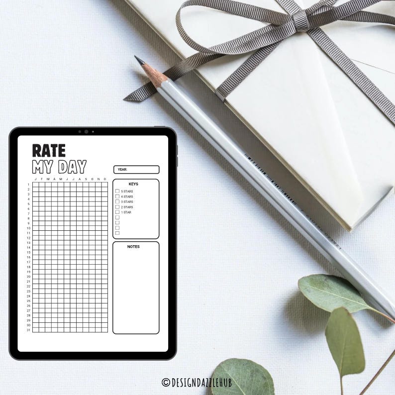 Rate My Day Tracker: Printable Mood Journal (PDF Download) - Etsy