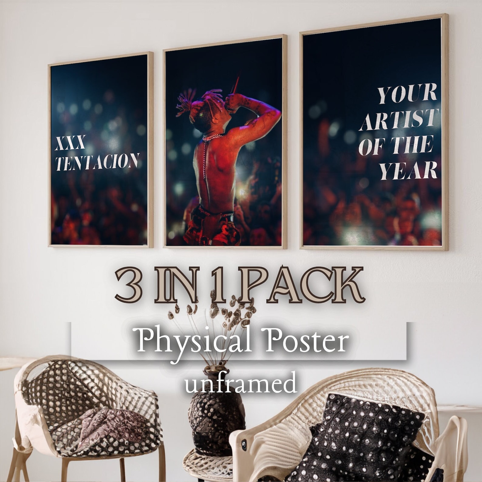 Xxxtentacion 3 in 1 Poster Physical Xxxtentacion Poster Prints Wall ...