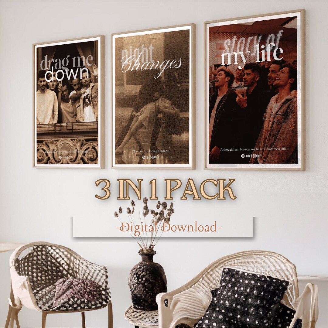 One Direction 3 in 1 Album Poster, Aesthetic Trend Wall Decor, Digital ...